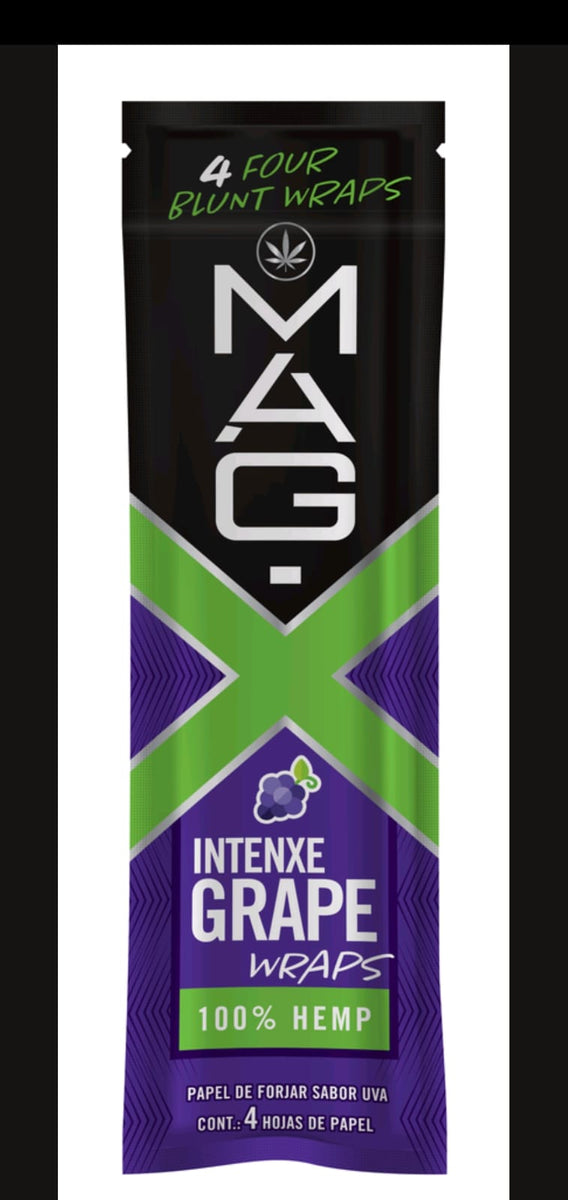 MAG-X INTENXE GRAPE 4 BLUNT WRAPS 100% HEMP – Hitters Shop
