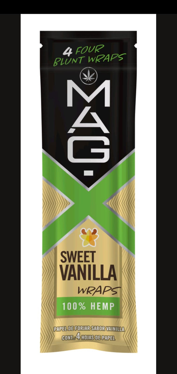 MAG-X SWEET VANILLA 4 BLUNT WRAPS 100% HEMP – Hitters Shop