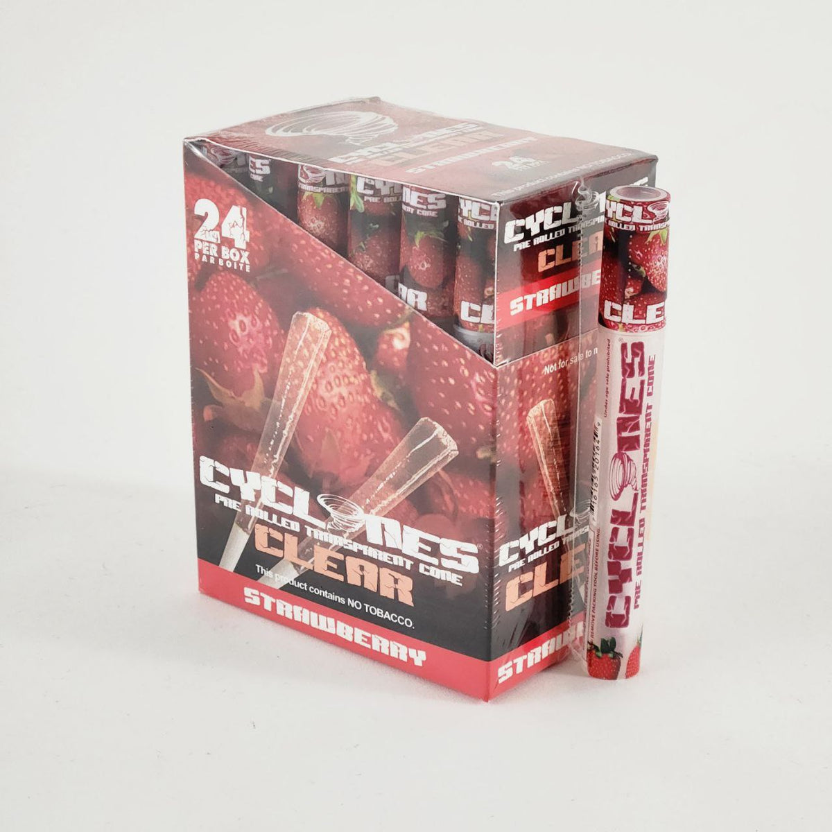 CYCLONE PRE ROLLED TRANSPARENT CONE CLEAR STRAWBERRY – Hitters Shop