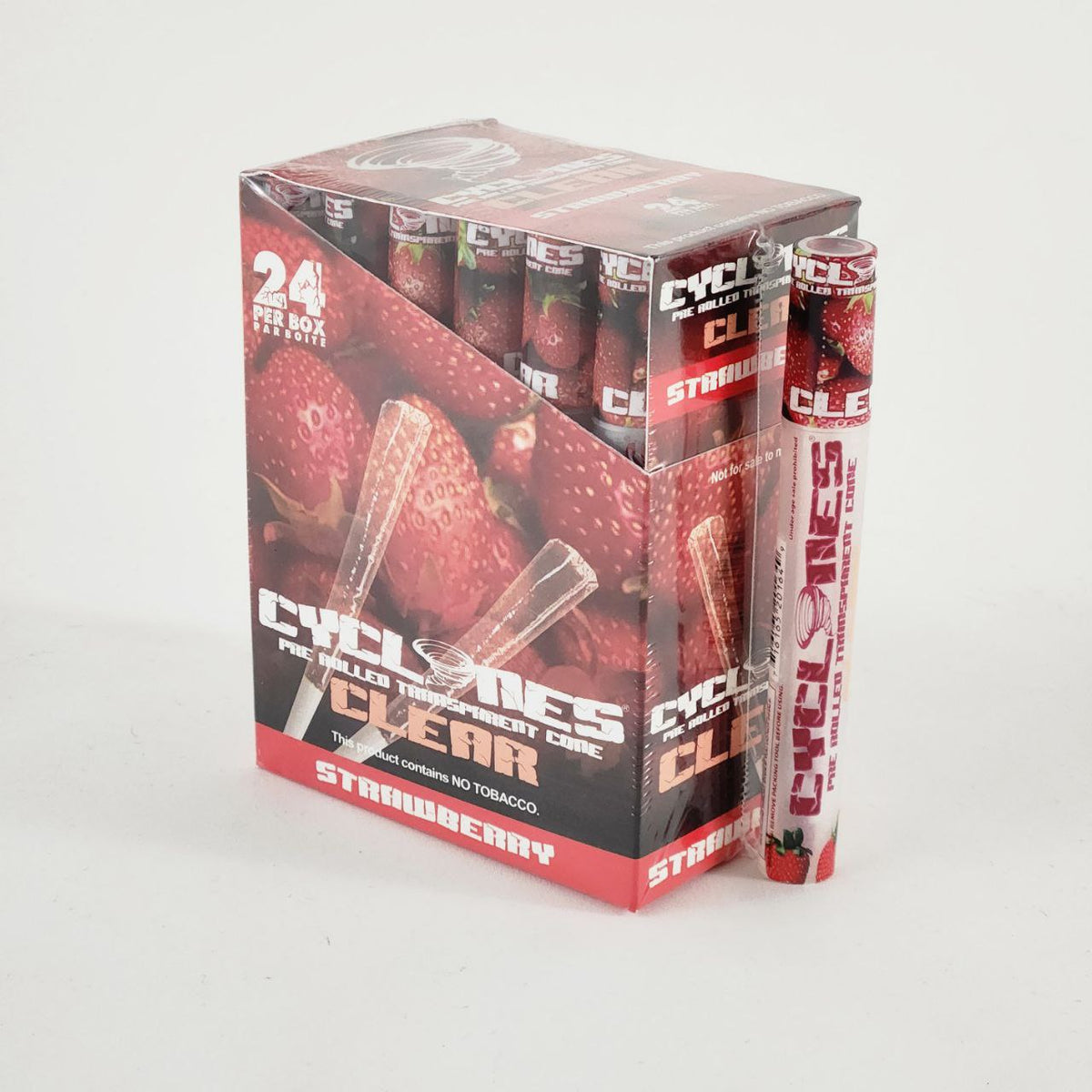 CYCLONE PRE ROLLED TRANSPARENT CONE CLEAR STRAWBERRY – Hitters Shop