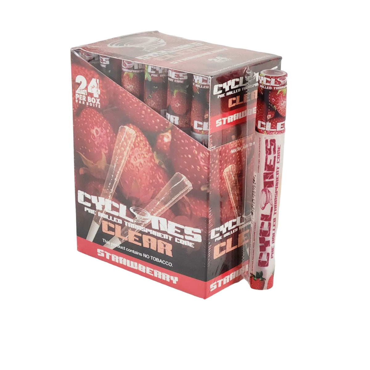 CYCLONE PRE ROLLED TRANSPARENT CONE CLEAR STRAWBERRY – Hitters Shop